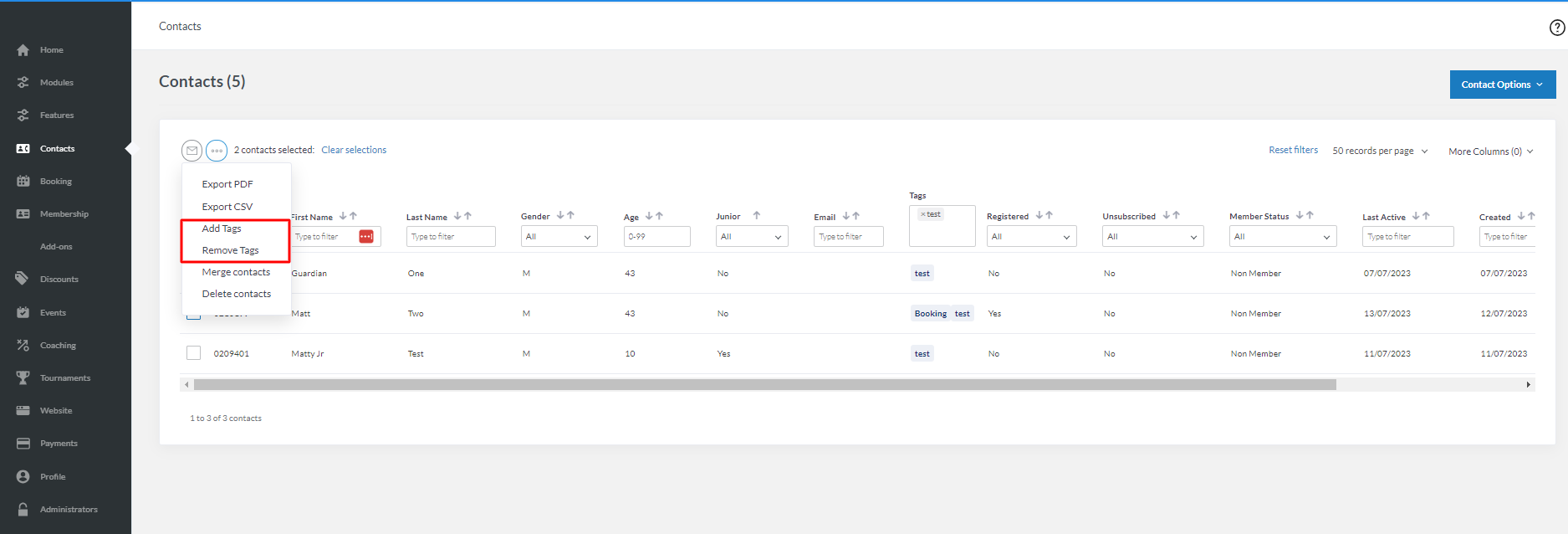 Creating & Removing Custom Tags – ClubSpark